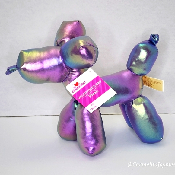 Toys | Purple Rainbowiridescent Balloon Dog Plush Nwt Way To Celebrate ...